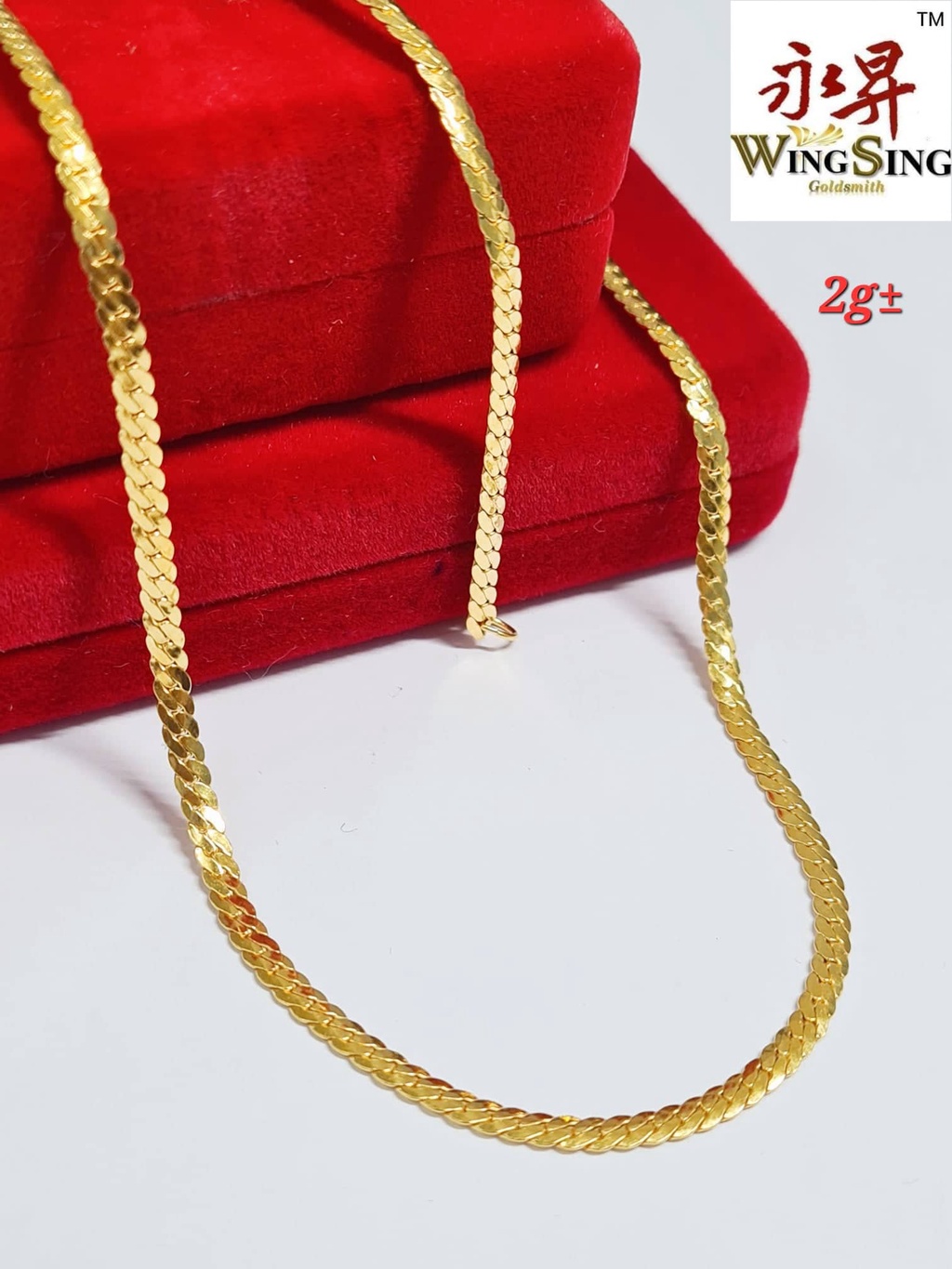 Wing Sing Rantai Leher Perut Ular Emas 916 / 锁骨蛇皮项链 / 916 Gold Snake ...