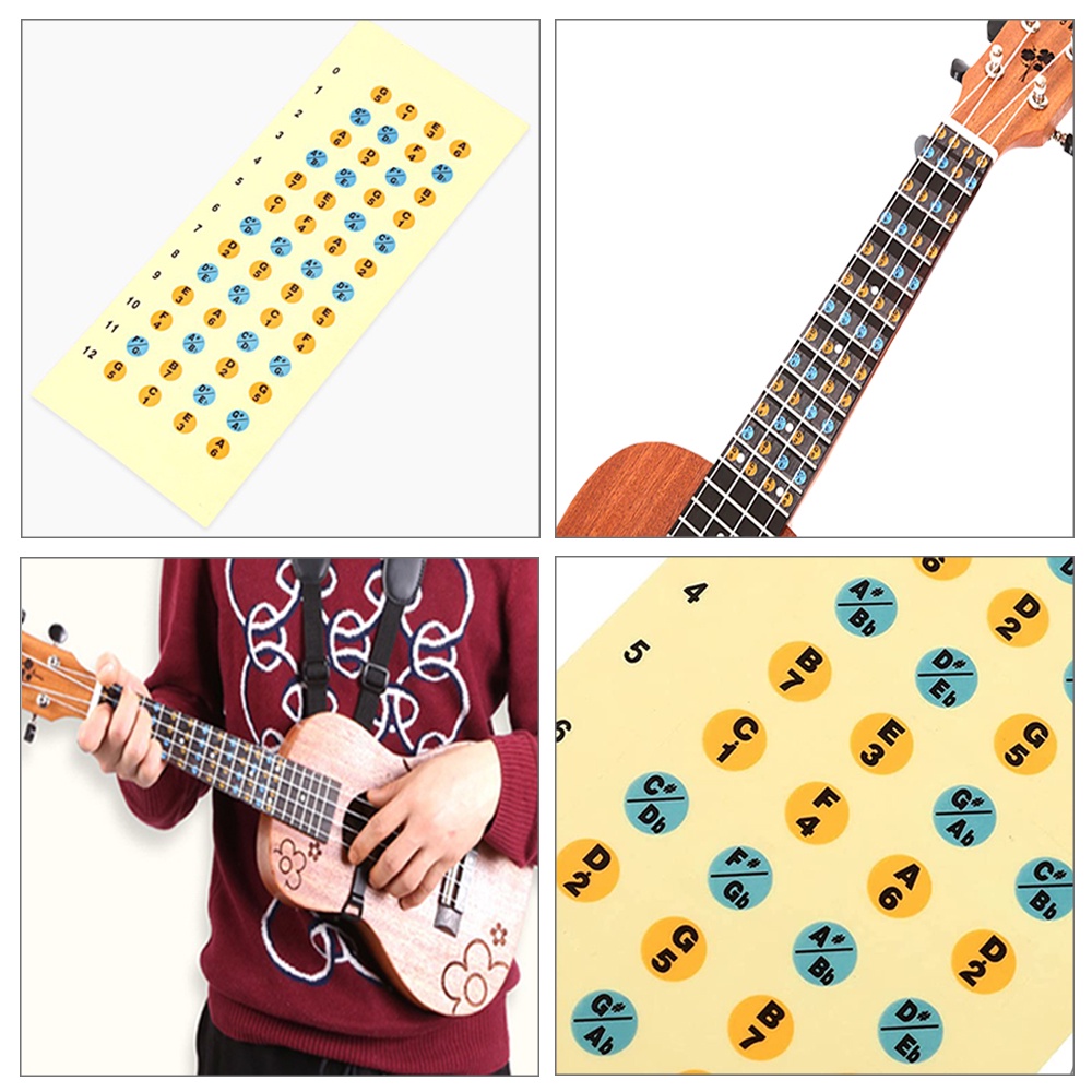 Ukulele Sticker Fretboard Scale Sticker Fingerboard Note Label Fret ...