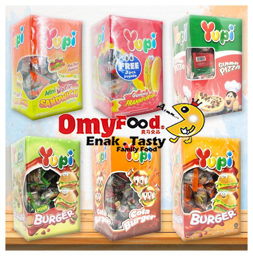 7.5g x 72pcs Yupi Mini Gummy [Sandwich/ Frankfurter/ Pizza/ Sour Burger ...