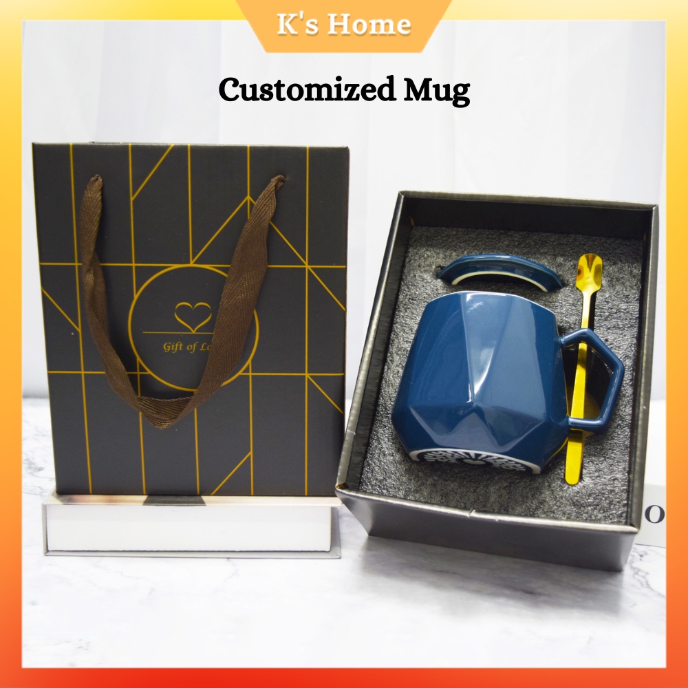 Ceramic Mug Gift Box Set Custom Name Ceramic Cup Mug Set with Lid ...