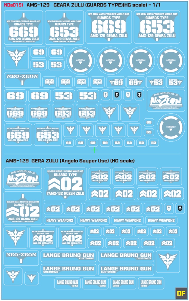 [EZ DECAL] D17 AMS-129 GEARA ZULU WATER DECAL [FREE SCALE] PRE-CUT ...