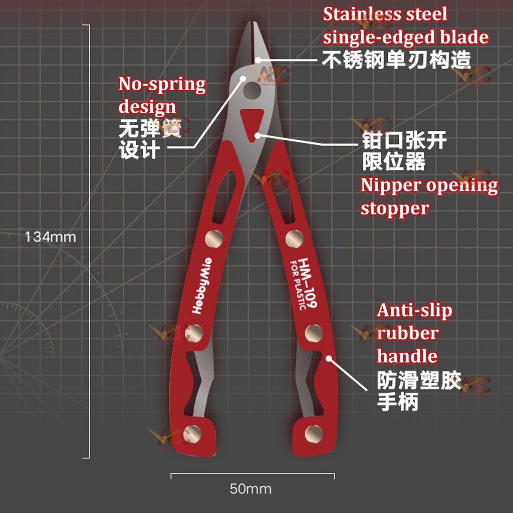 (HobbyMio) HM109 Stainless Steel Nipper - Single Edge Ultra Thin Blade ...