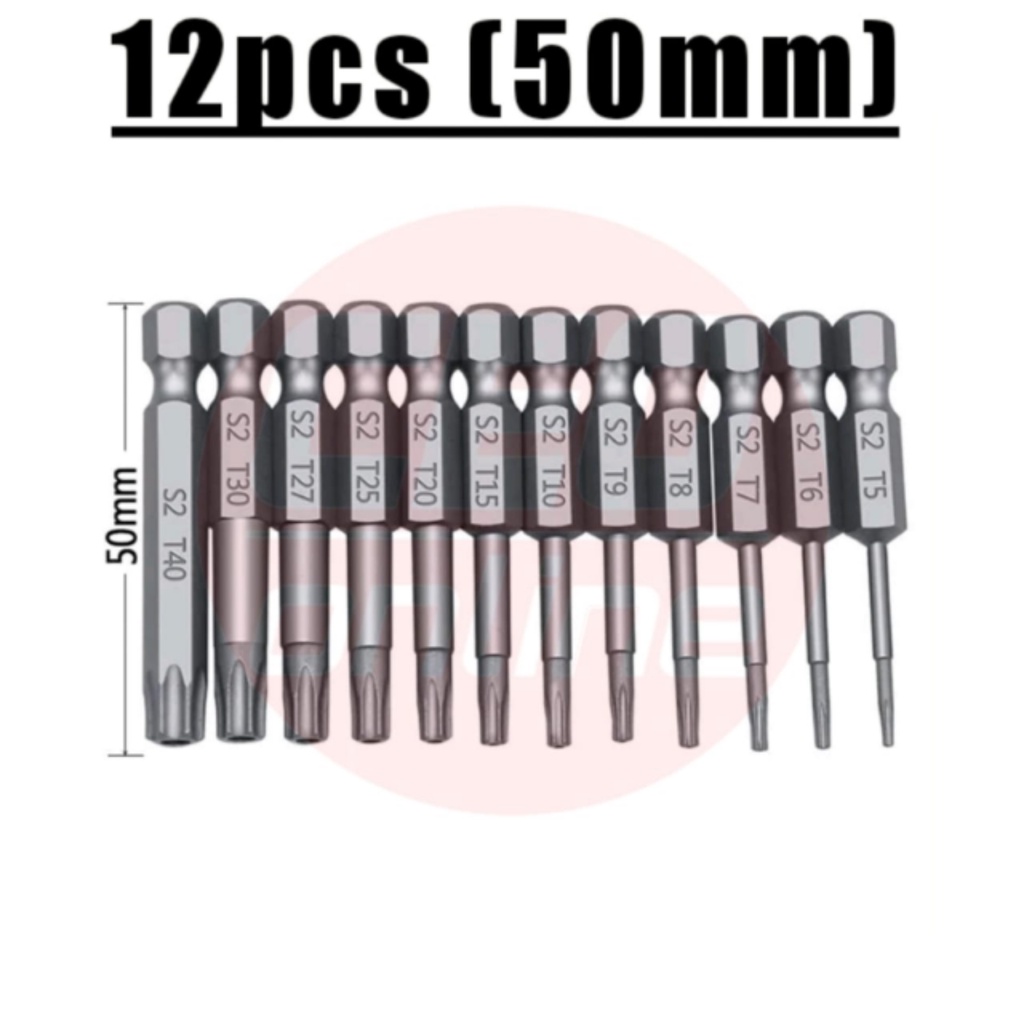 CEO 🇲🇾 1/4" Hex S2 Alloy Steel Torx Screwdriver Bits Tool Set Torx ...