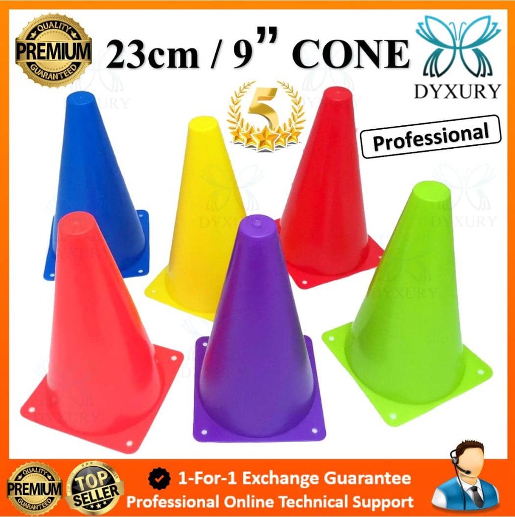 NEW 23cm 9Inch Skittle Cone Sport Cone Football Soccer Futsal Takraw ...