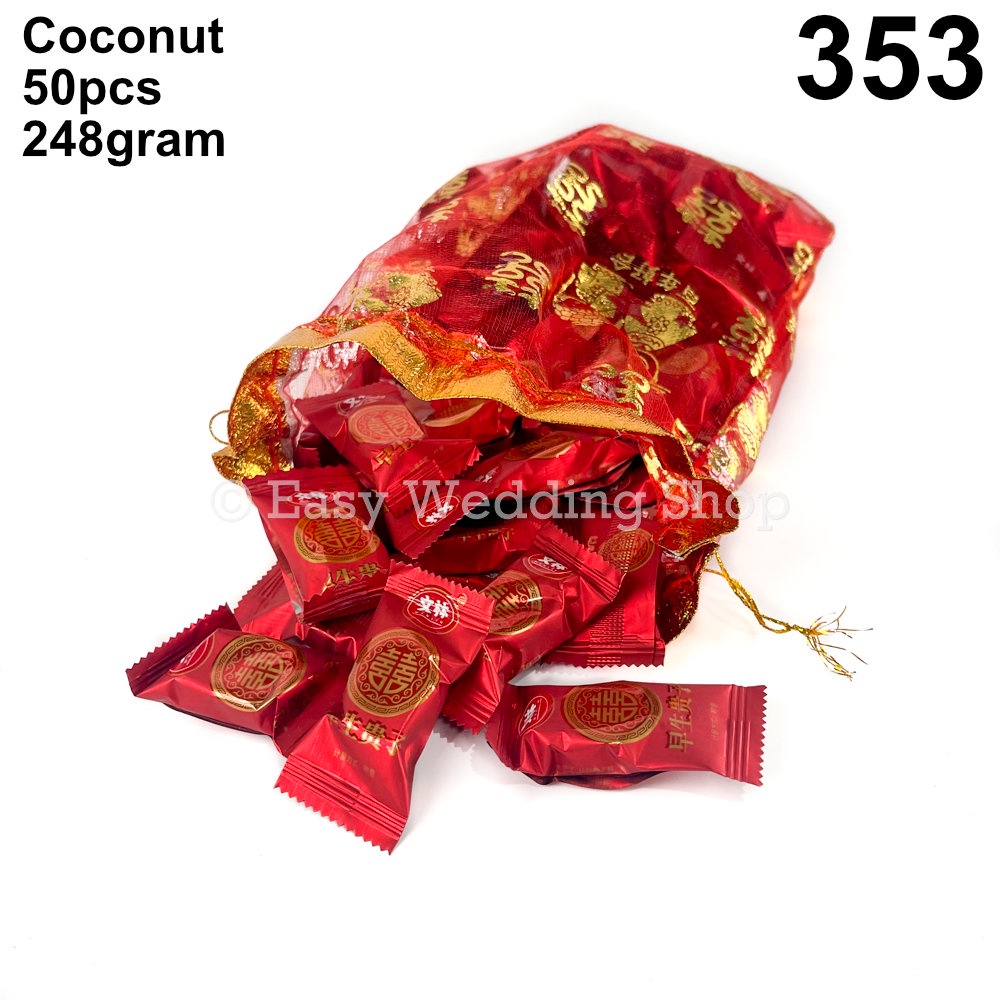50pcs Wedding Sweet Door Gifts Candy 50粒结婚喜糖花生芋头椰子送礼糖果 | Shopee Malaysia