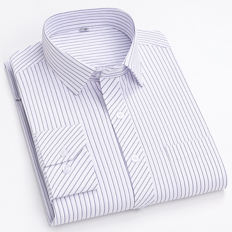 Smart Casual Long Sleeve Business Striped Office Man Shirt Slim Fit ...