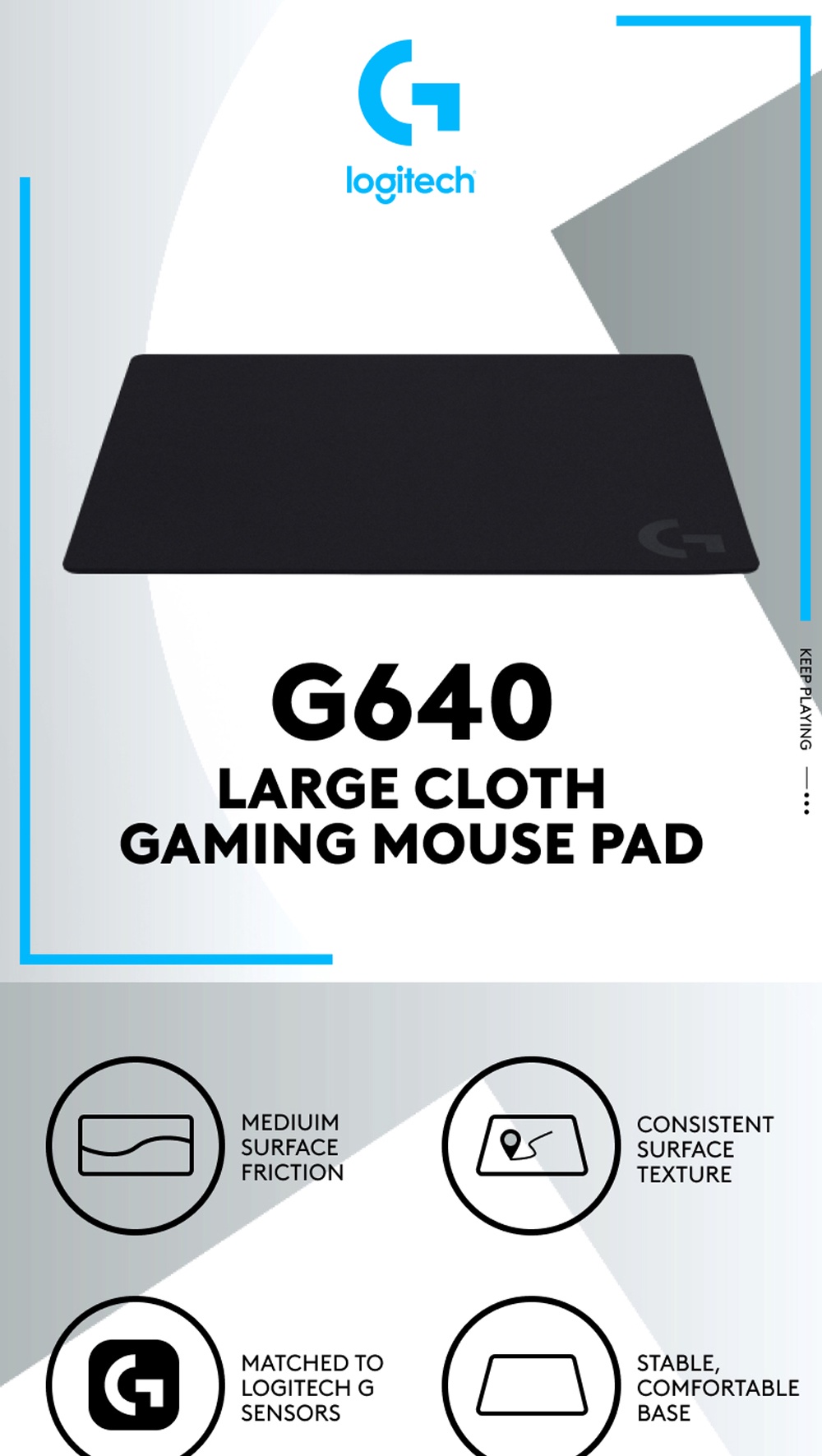Logitech G640 Large Cloth Gaming Mouse Pad, Optimized for Gaming ...