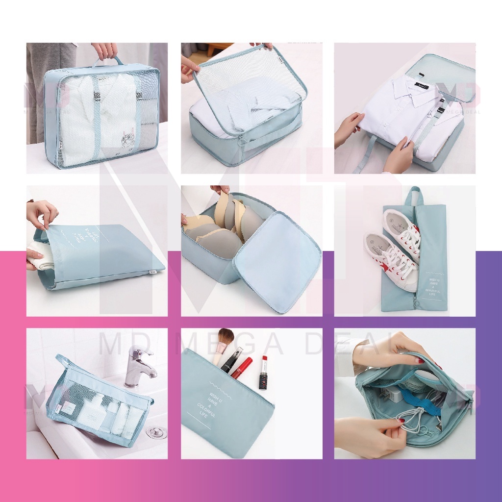 《Mega Deal》Extra Large Type 6/7/8/9 in 1 Set Travel Packing Clothes ...