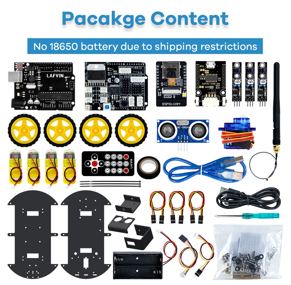 Lafvin Uno R3 Project Smart Robot Car Kit Esp32 Wifi Intelligent And 1269