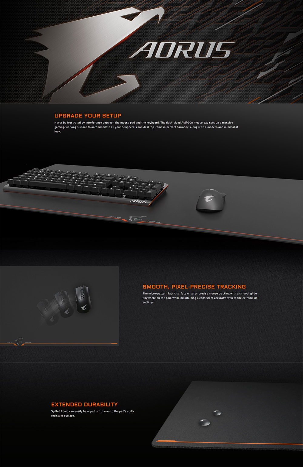 Gigabyte AORUS AMP900 Extended Gaming Mouse Pad 900mm x 360mm x 3mm ...