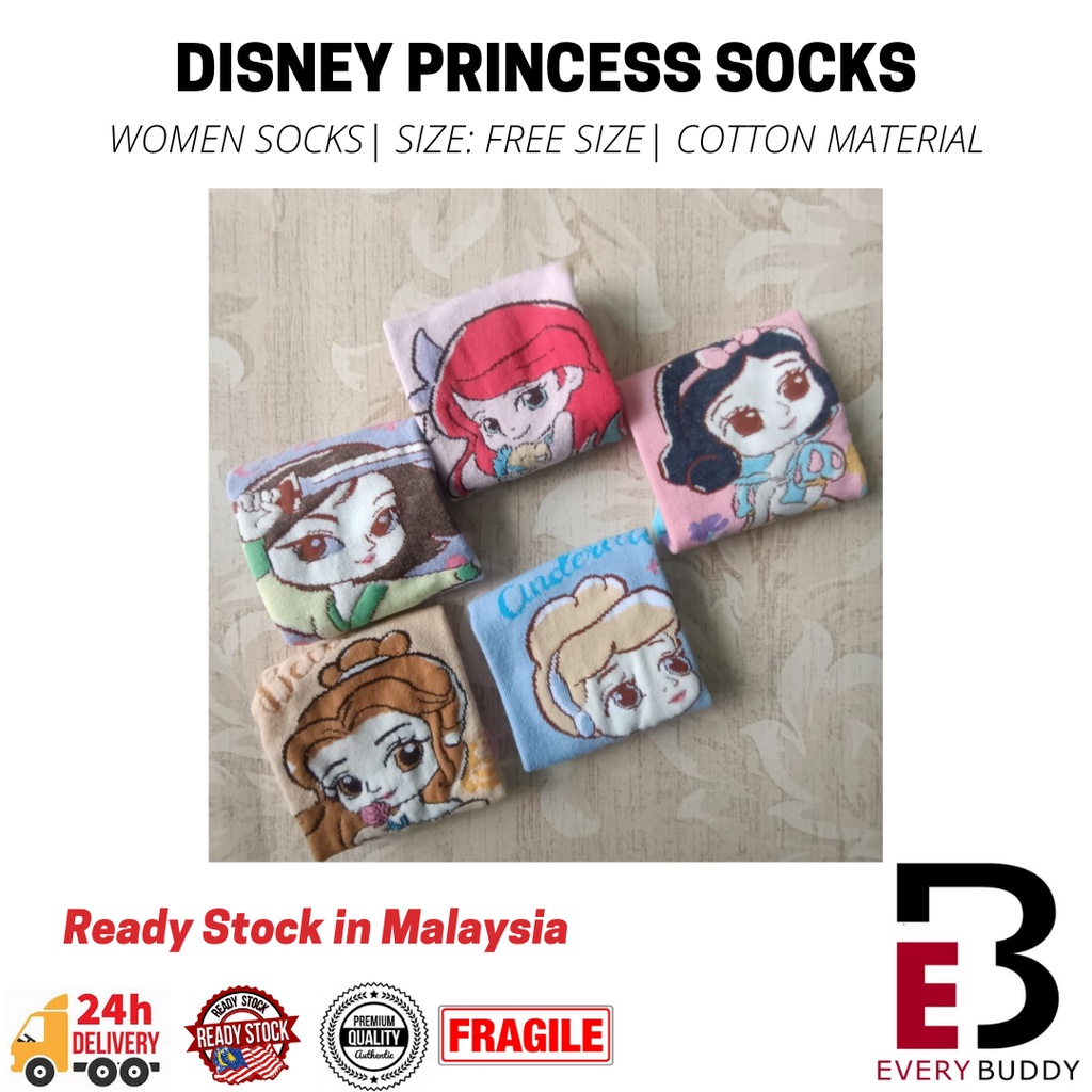Ready Stock Disney princess Mermaid Cute cartoon socks kids socks girls ...