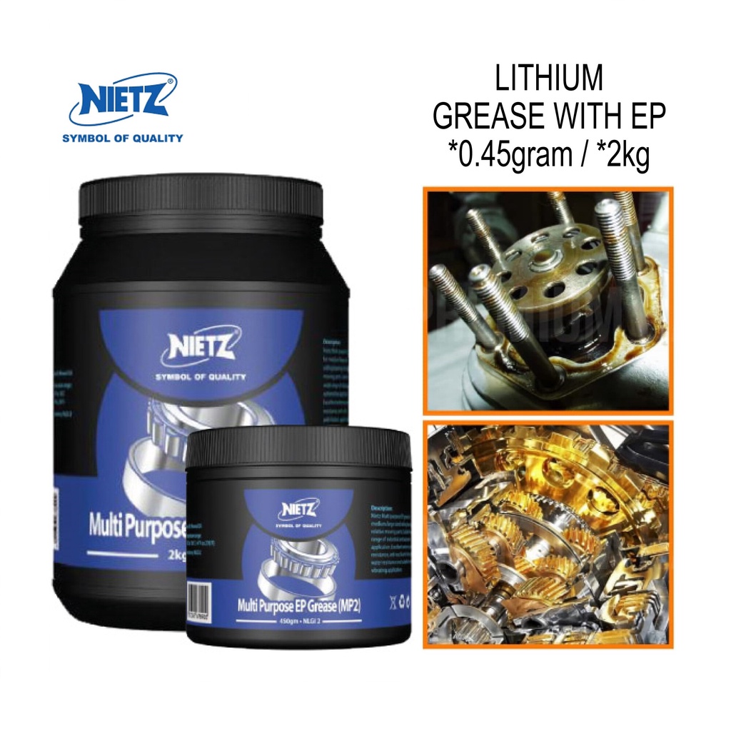 NIETZ LITHIUM EP GREASE 450G/2KG (BLUE) | GRIS LITIUM TEKANAN | NIETZ ...