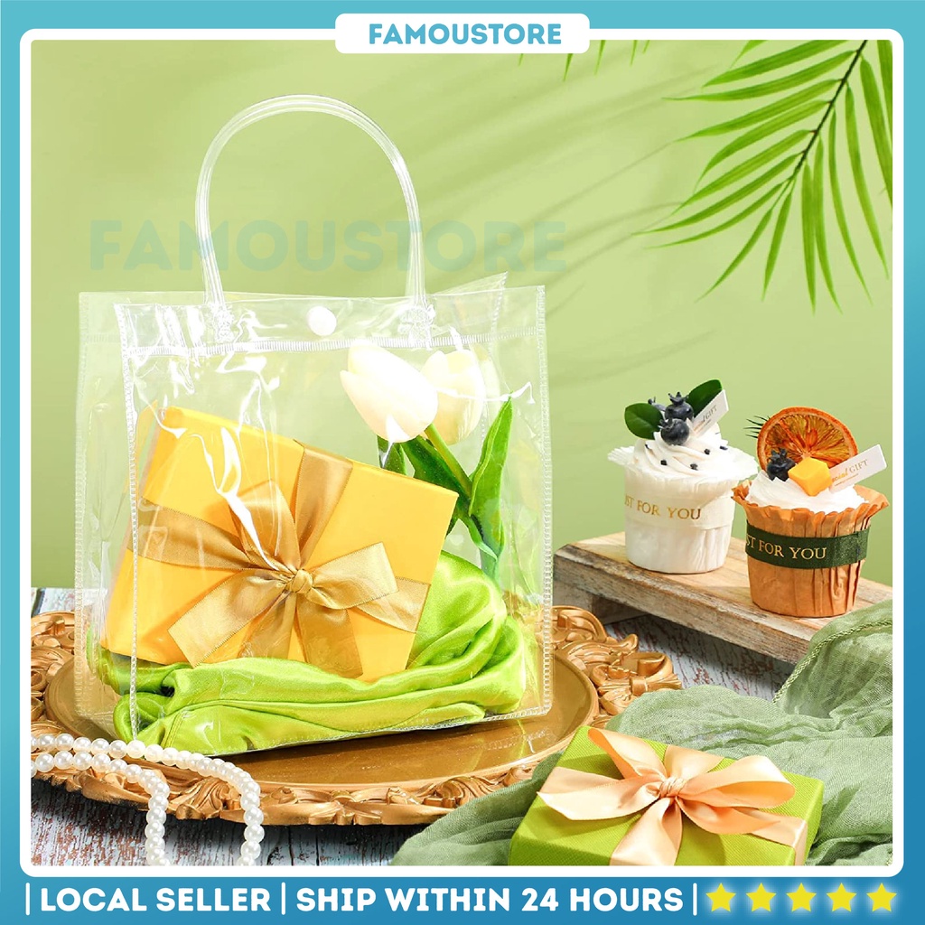 PVC Tote Bag Transparent Shopping Bag Handbag Packaging Bag Gift Bag ...