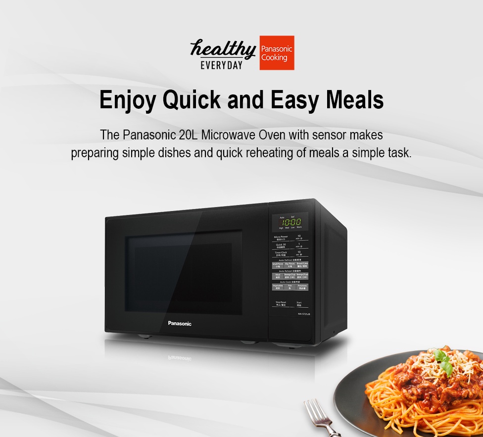 Panasonic 20L Solo Microwave Oven with 9 Auto Menus | NN-ST25JBMPQ NN ...
