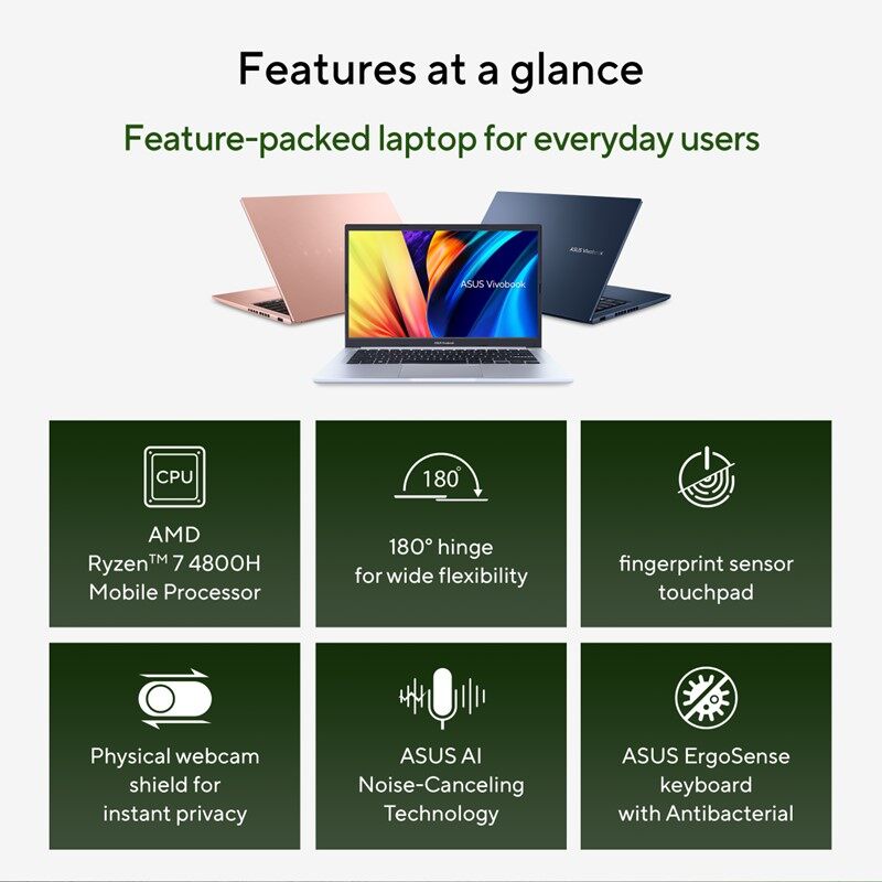 ASUS VIVOBOOK 15 (M1502IA) Ryzen 7 4800H/8GB/512GB SSD/15.6” FHD/Radeon ...