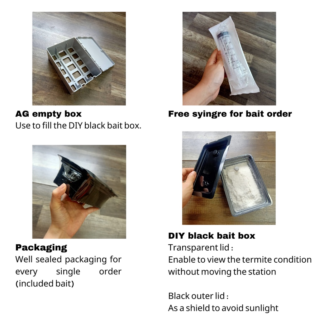 EXcoQ DIY Termite Bait System / Indoor & Outdoor Termite Bait Box ...