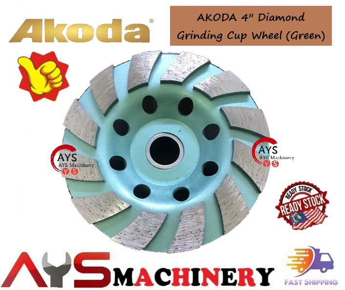 AKODA 4'' Diamond Grinding Cup Wheel (Green) | Shopee Malaysia