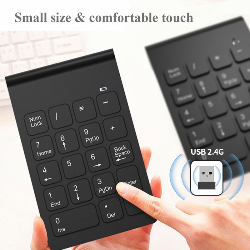 2.4g Keyboard Number Wireless Numeric Num Pad Numpad USB External Numbering Keypad Mini 18 Key ...