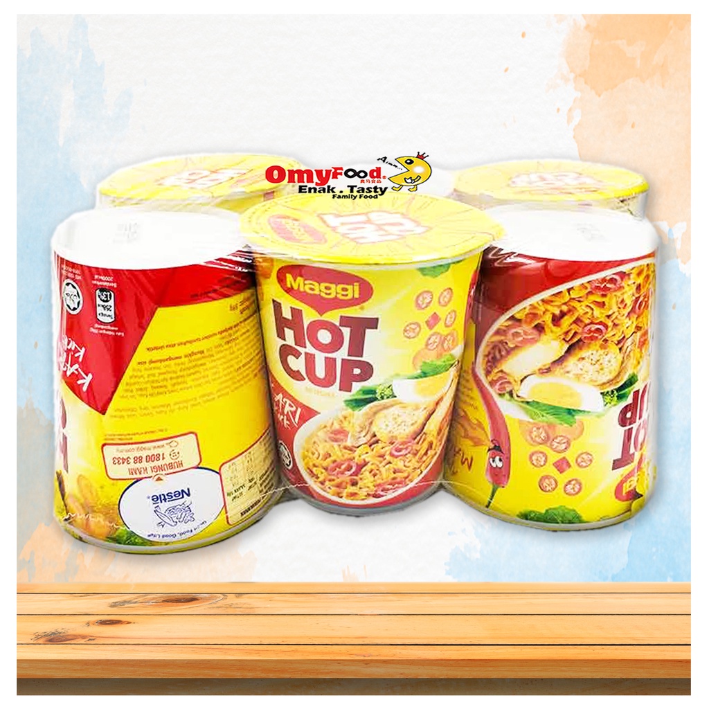 59g/57g X 6cups Maggi Hot Cup Instant Noodles [Curry Kari / Tomyum ...