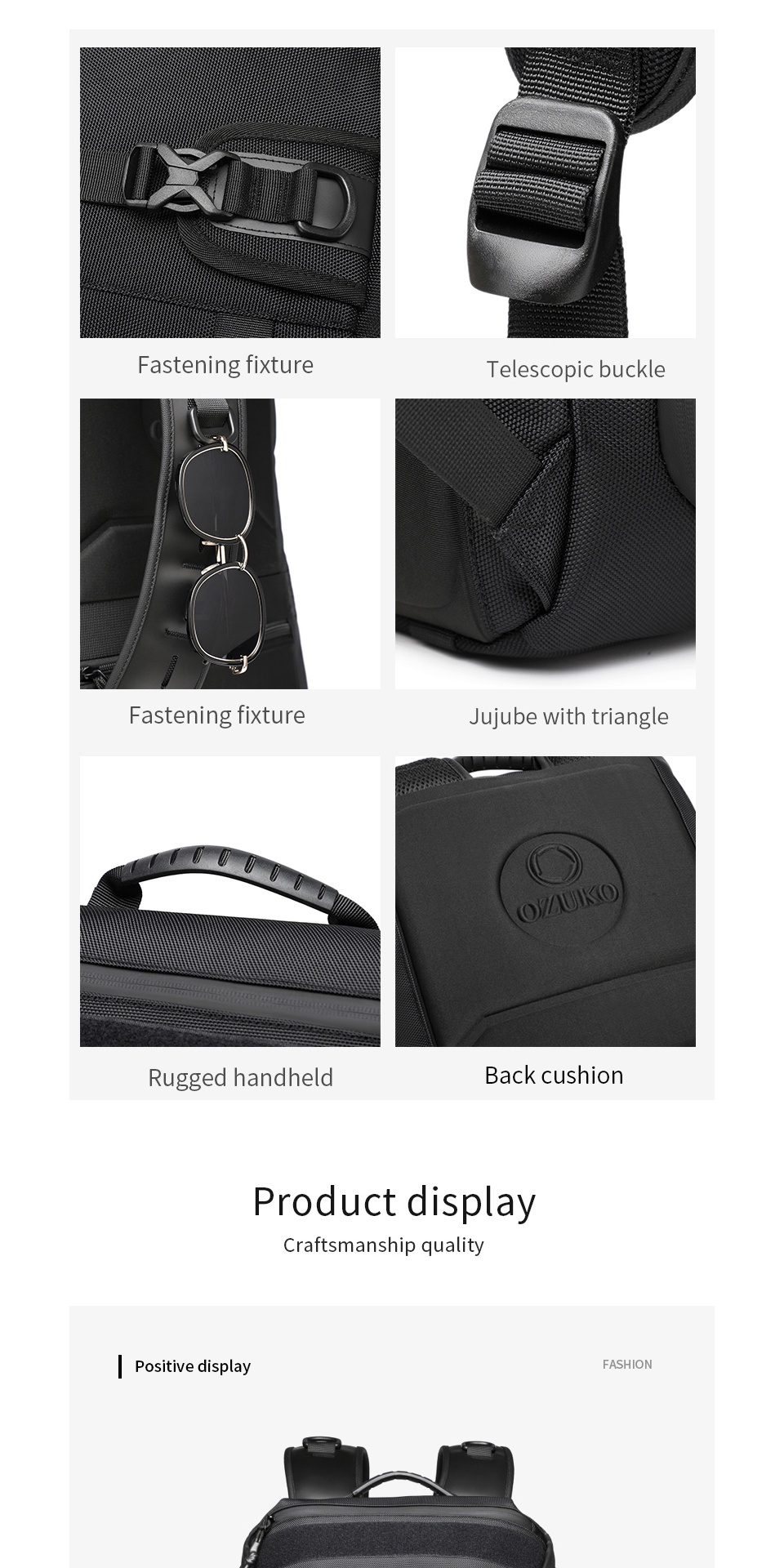 OZUKO Men Laptop Backpack Multifunction Large Capacity Waterproof ...