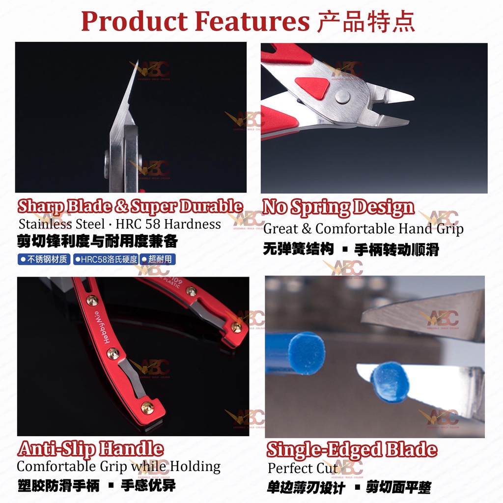 (HobbyMio) HM109 Stainless Steel Nipper - Single Edge Ultra Thin Blade ...