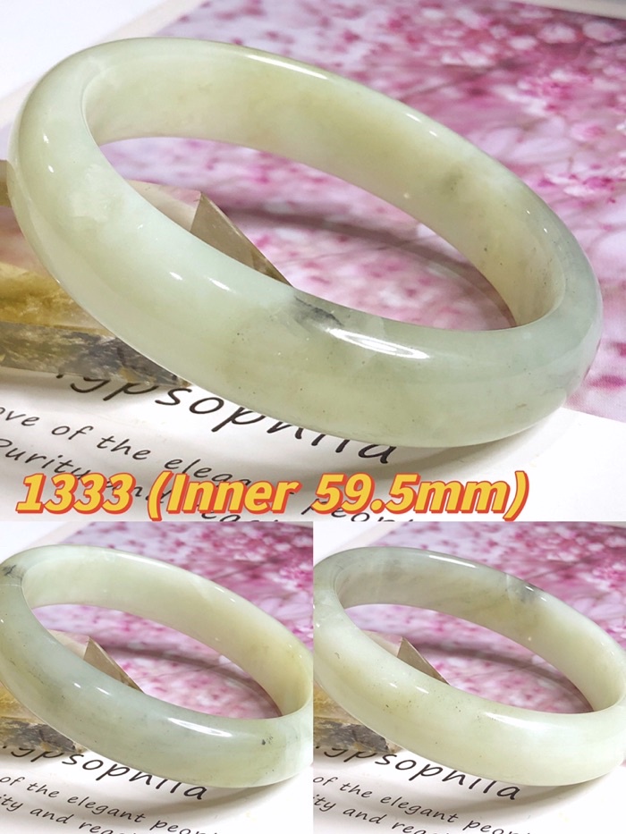 Gelang Tangan Jade / Natural Jade Bangle 纯天然蛇纹石玉手镯 (Come with ...