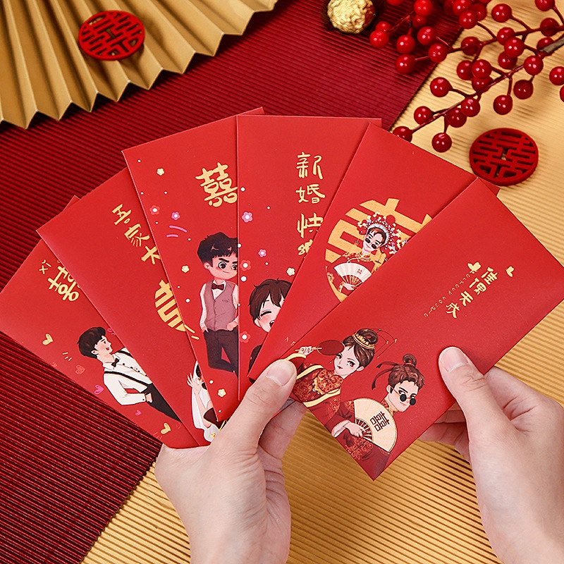 10pc Creative Wedding Red Packet Lucky Money Bag Foldable Marriage ...