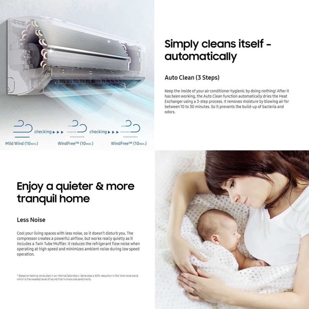 Samsung wall type air conditioner 1.5hp, Wind Free Deluxe, digital ...