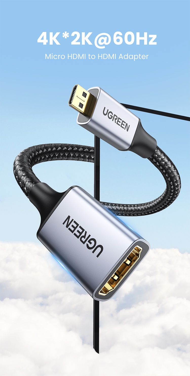 UGREEN 0.25M Micro HDMI to HDMI Cable Male to Female Micro HDMI Adapter | Shopee Malaysia