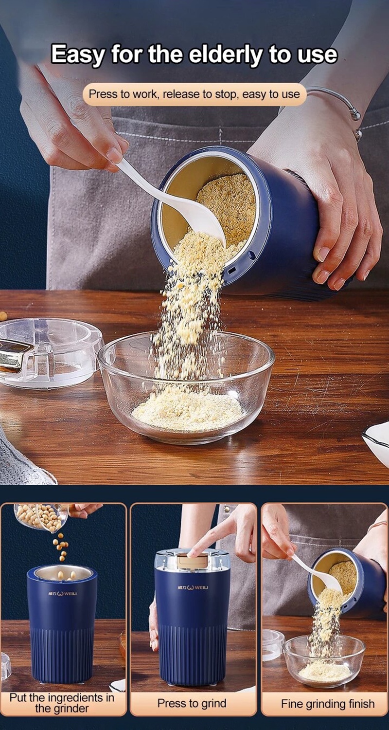 Portable Electric Grinder 200w Strong Power Powder Machine For Beans ...