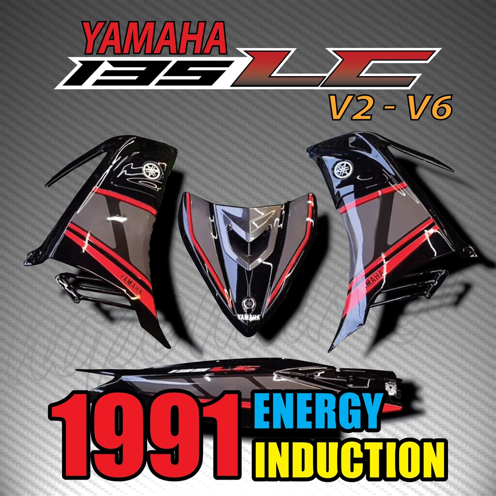 STRIPE MOTOR YAMAHA LC135 NEW V2 V3 V4 V5 V6 V7 (173) 1991 ENERGY INDUCTION EDITION BODY STICKER ...