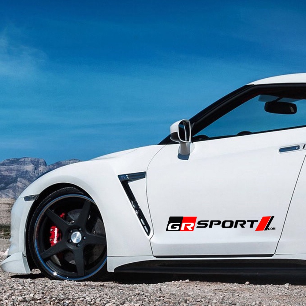 2pcs Car Door Body Sticker GR GAZOO RACING Side Door Vinyl Decal ...