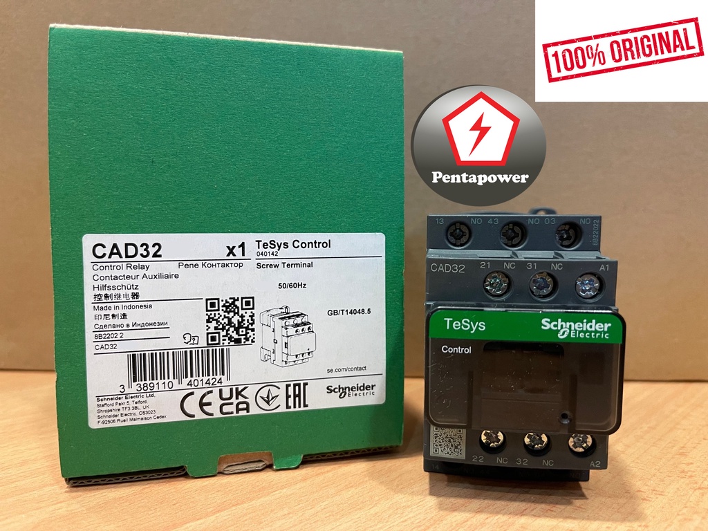 Schneider CAD32 Control Relay 3NO+2NC (AC) (CAD32B7 CAD32E7 CAD32F7 ...