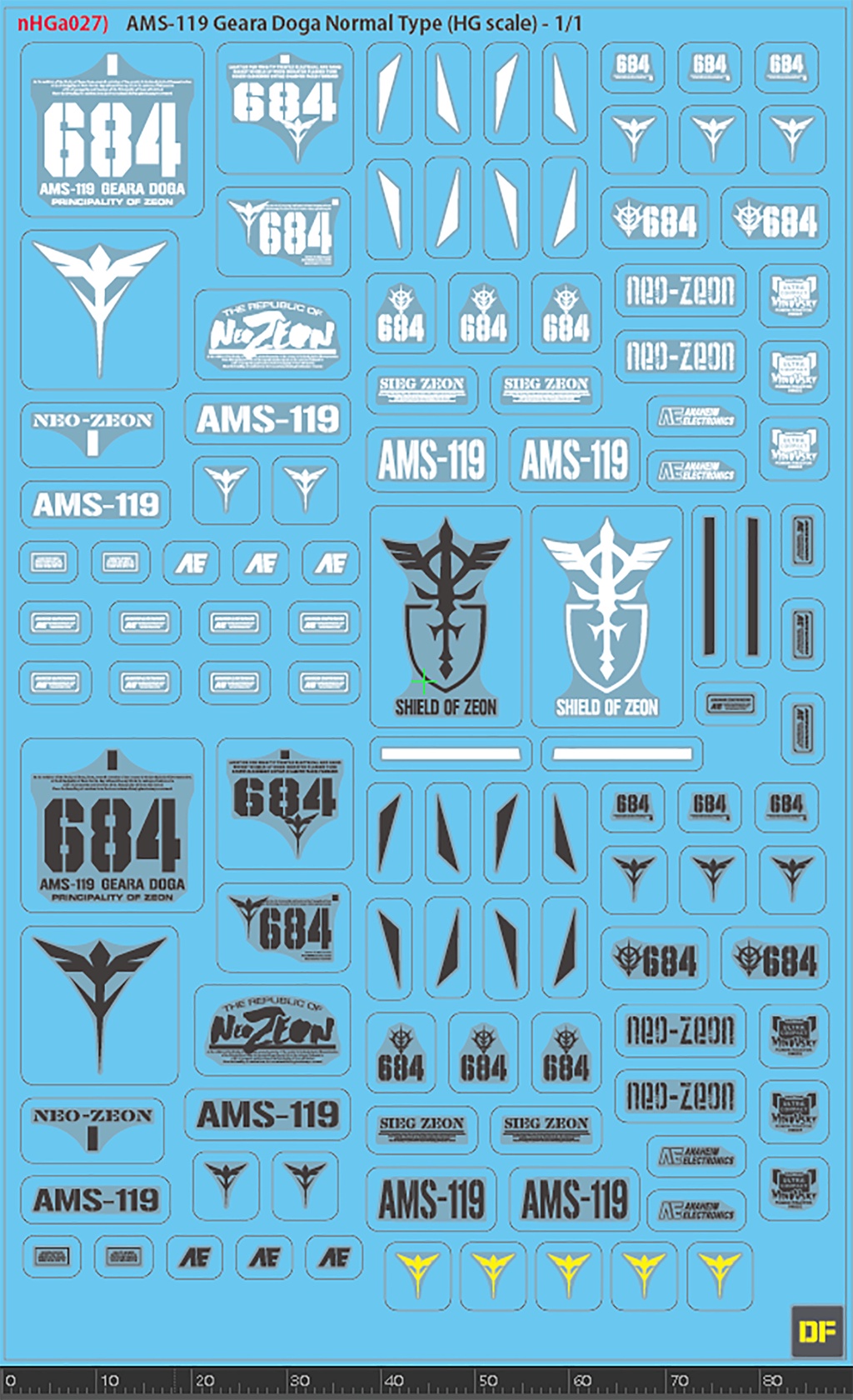 [EZ DECAL] B16 HG 1/144 AMS-119 GIRA DOGA GUNDAM [HG SCALE] WATER SLIDE ...