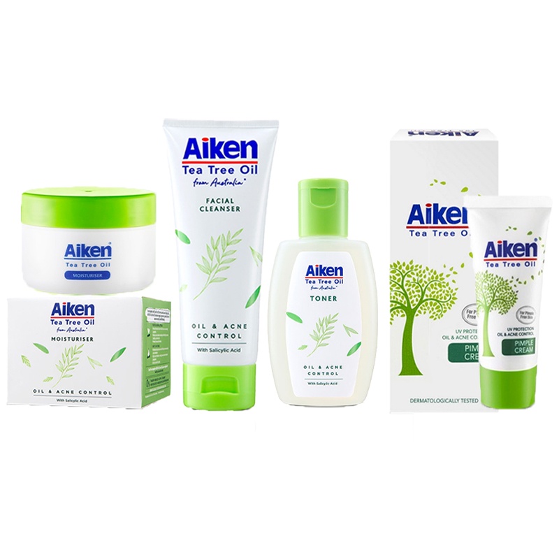 Aiken Tea Tree Oil Skin Care Signature Full Set Anti Jerawat Acne Skin ...