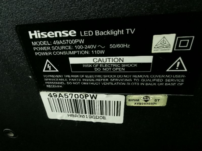 HISENSE ORIGINAL MODEL：49A5700PW LED TVPOWER BOARD | Shopee Malaysia