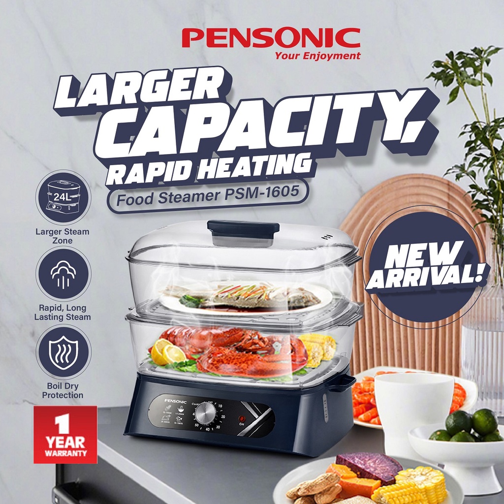Pensonic 28L Large Food Steamer PSM-1605 (Pengukus Makanan Big Food ...