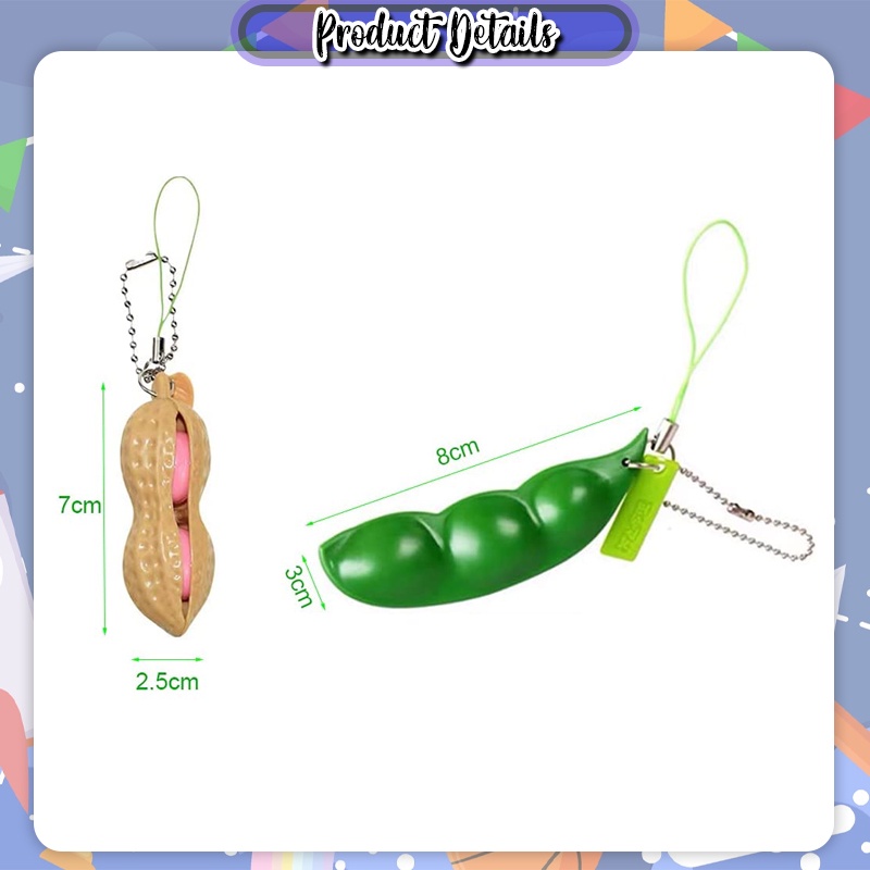 [Little B House] Fidget Toy Squeeze Peanut Stress Relief Squishy Pea ...