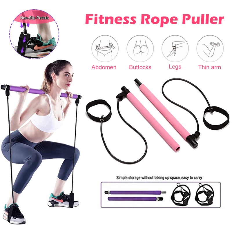 3H Bar Pilates dengan Tali Rintangan | Pilates Bar Yoga Squat Pull Rope ...
