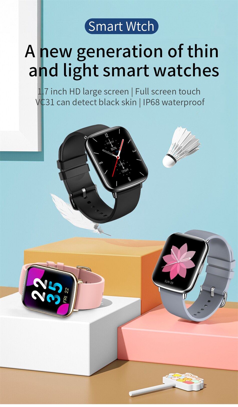 2025 NEW L12 For Xiaomi Smart Watch Men Women 1.69" Full Screen Full Touch Bracelet Fitness ...