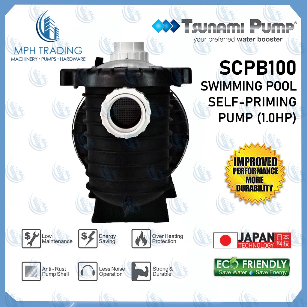 Tsunami SCPB100 SCPB200 SCPB300 Swimming Pool Self-Priming Water Pump 1 ...