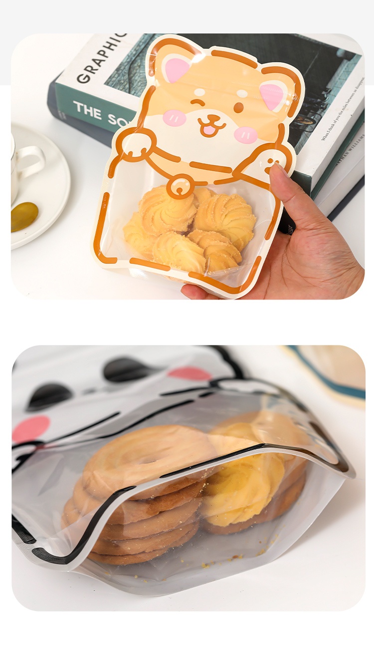 [10pcs] Cartoon Ziplock Cookies Plastic Packaging Bag Biscuit Goodies ...