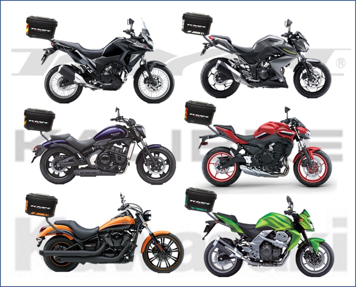 KAWASAKI SEMI ALUMINIUM WATERPPROOF TOP BOX 45LITER MOTORCYCLE HARD ...