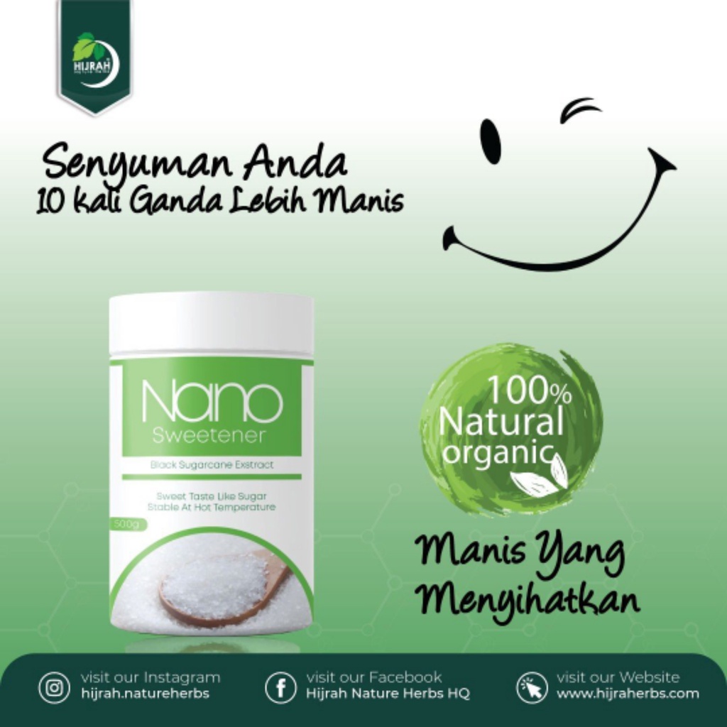 🆕Hijrah Nature Herbs Nano Sweetener Herbal Diabetic Friendly Sugar 150g ...