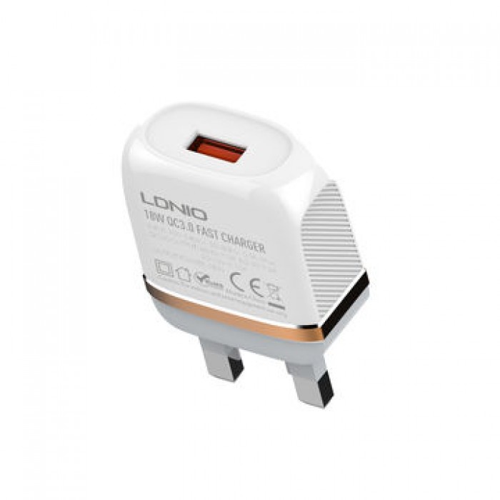 LDNIO A1307Q 18W Single USB Port QC3.0 Fast Charge Wall Travel Home ...