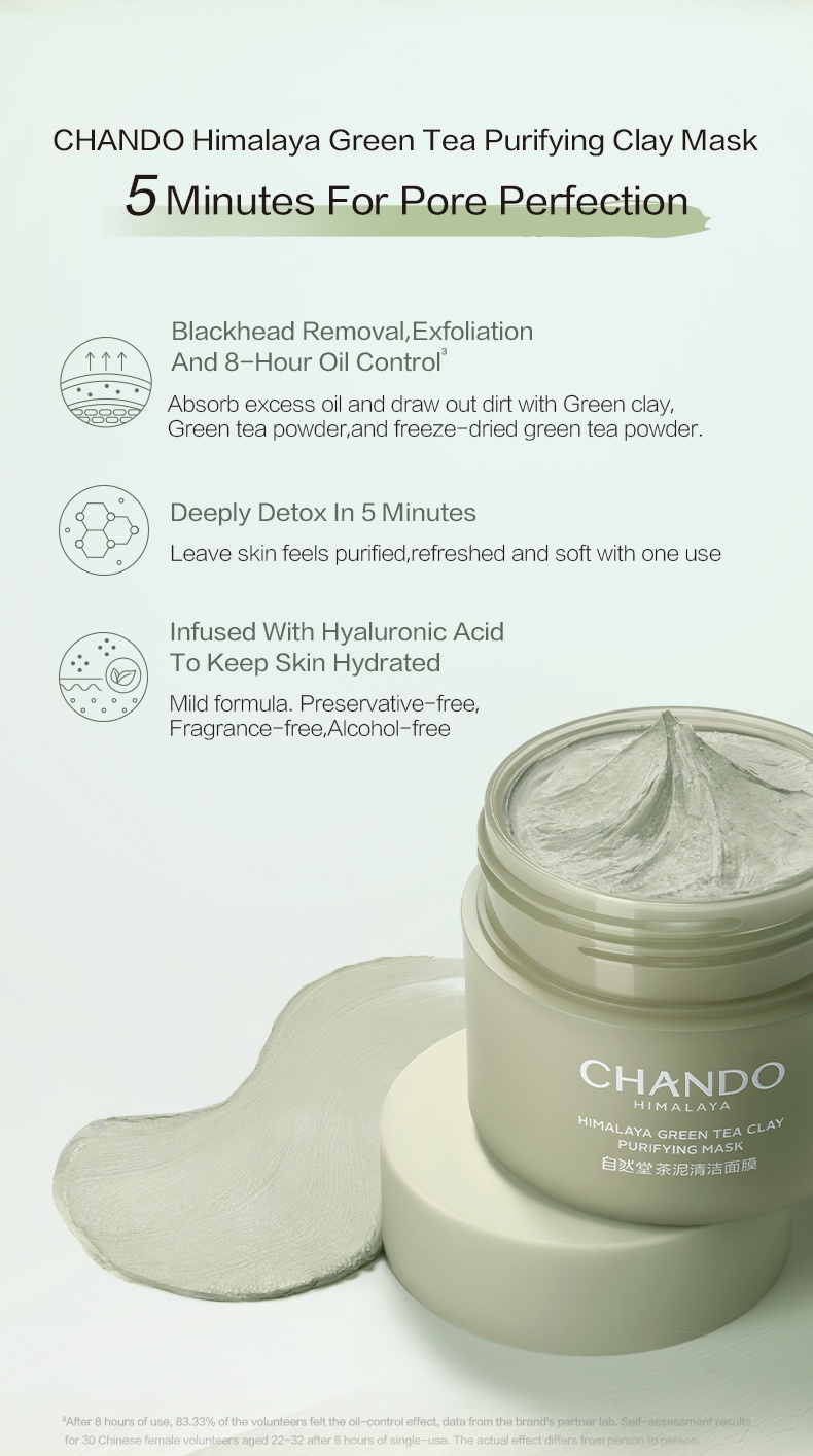 CHANDO Himalaya Green Tea Purifying Clay Mask Pore Cleansing Clay Mask ...