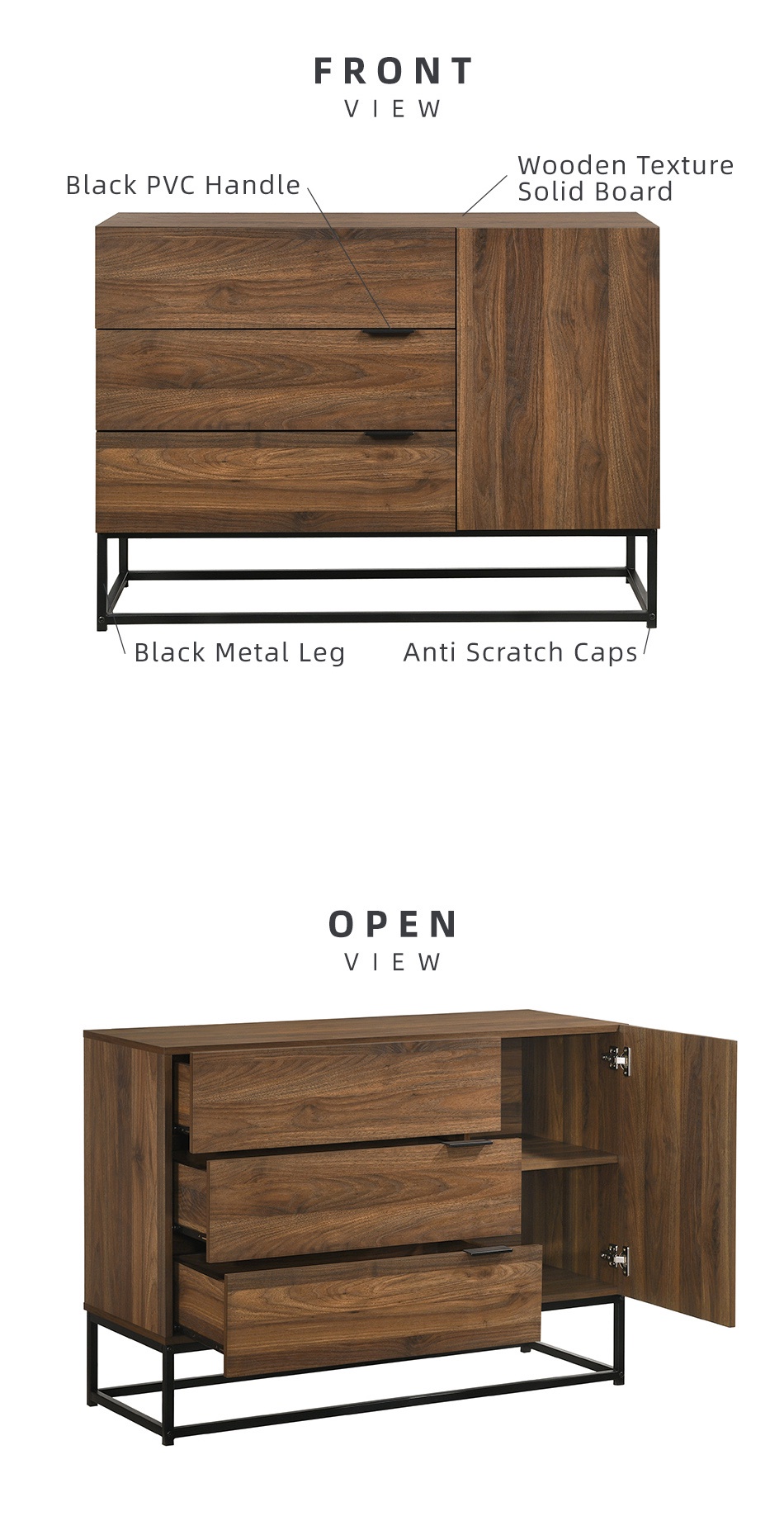 KitchenZ Noble Neva Series TV Cabinet Metal Leg Kaki Besi Almari ...