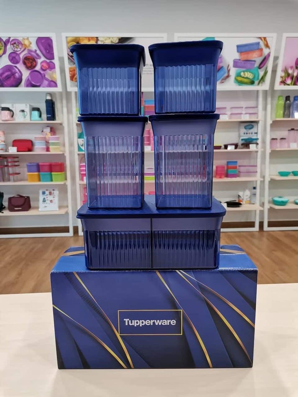 Tupperware Elegant Square Set (4) with Gift Box/ Gift set/ Hadiah ...