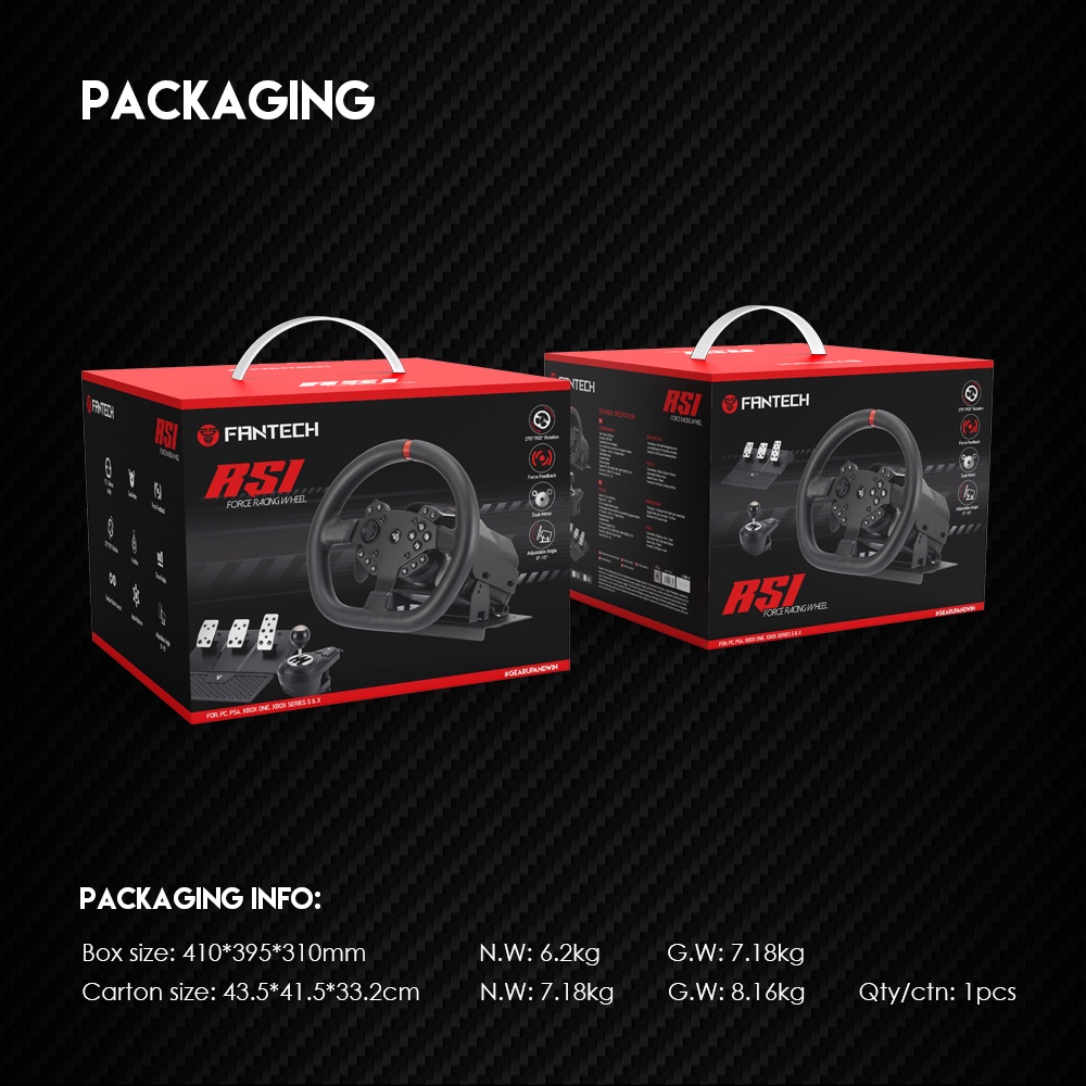 Fantech Racing Wheels and Pedals RS1 Gaming Racing Wheel FOR PC ...