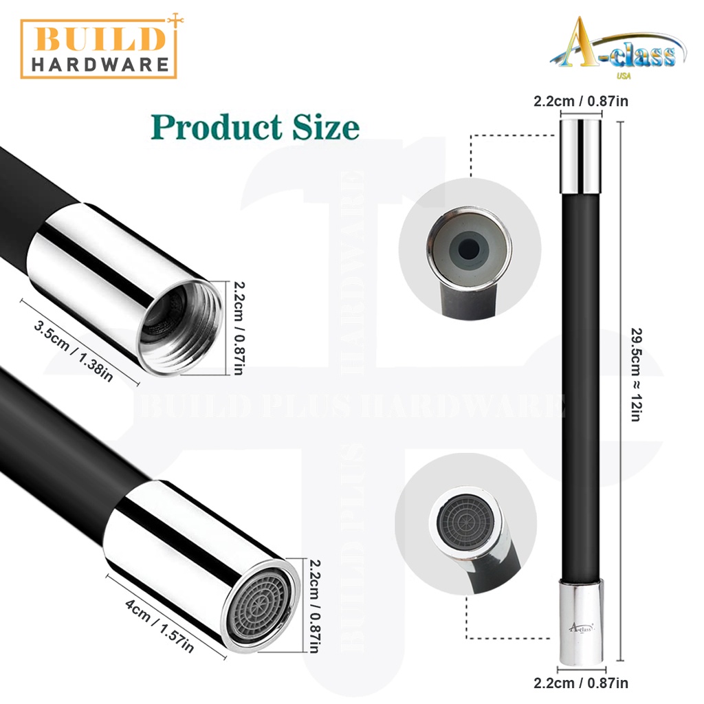 A-CLASS SB-3 Flexible Hose 12 inch (Black) 水龙头延伸器 Getah Paip Air ...